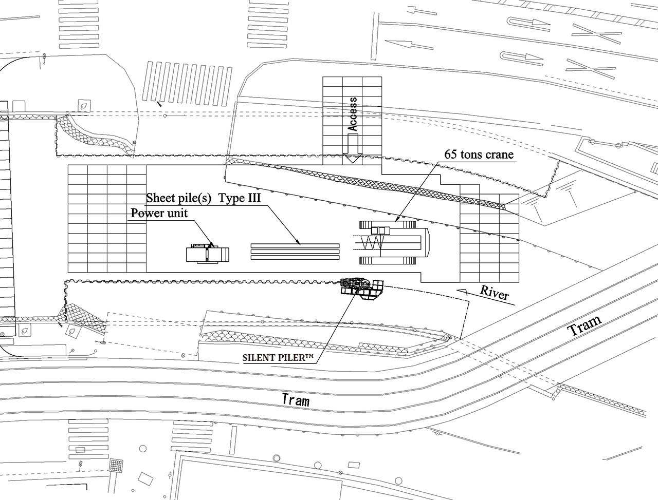 Temporary closure for river revetment improvement | GIKEN LTD.