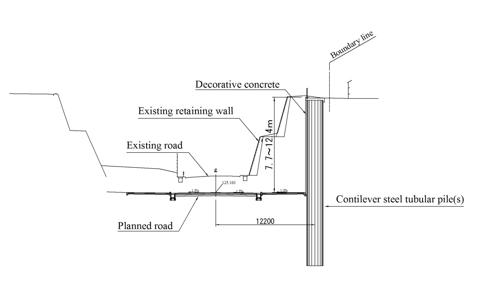 Road widening with large diameter steel tubular pile | GIKEN LTD.
