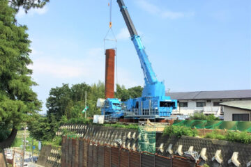 Road widening with large diameter steel tubular pile | GIKEN LTD.